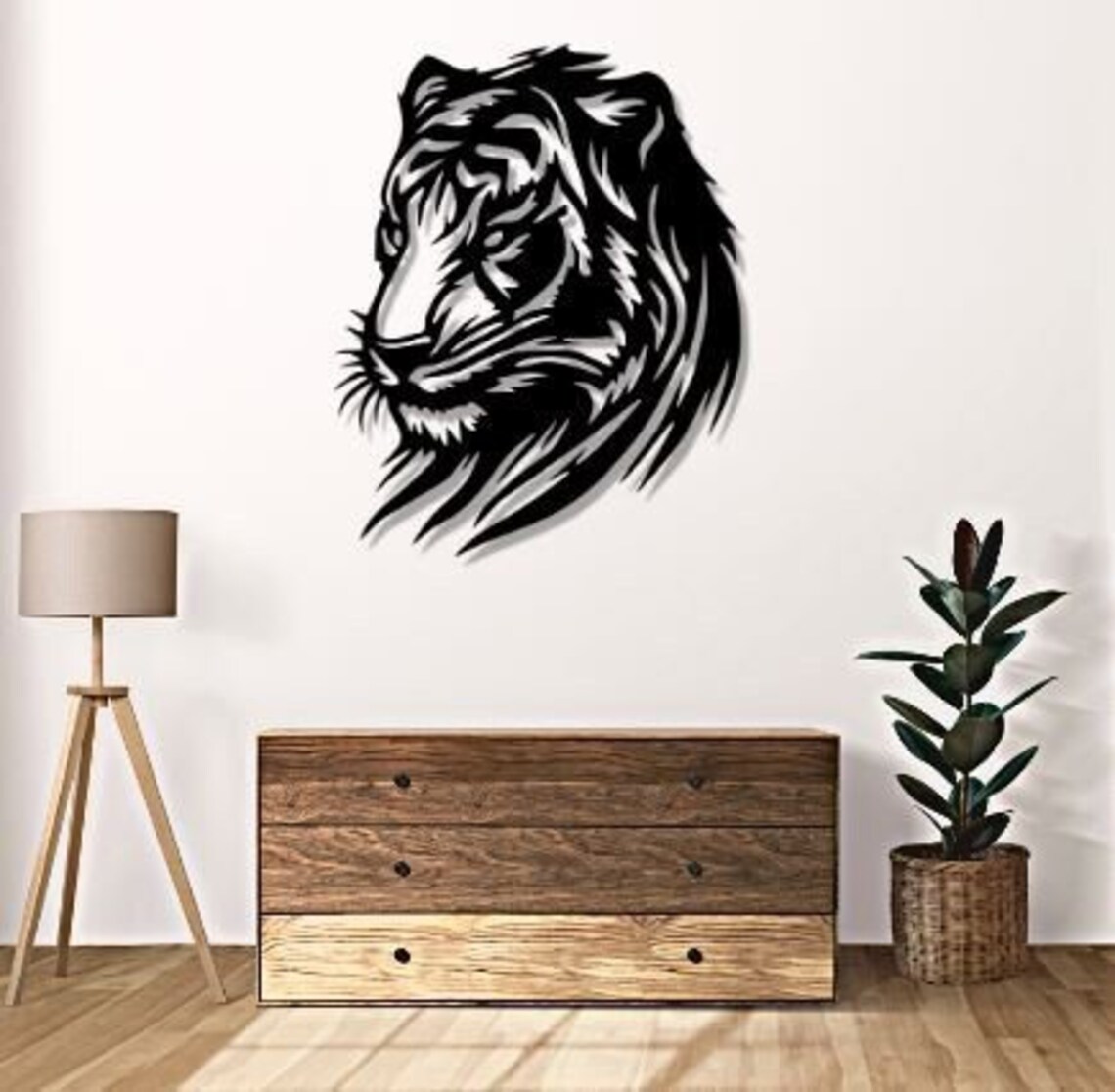 Tiger Face Wall Art, Laser Cut File (SVG, DXF, PNG) - Etsy