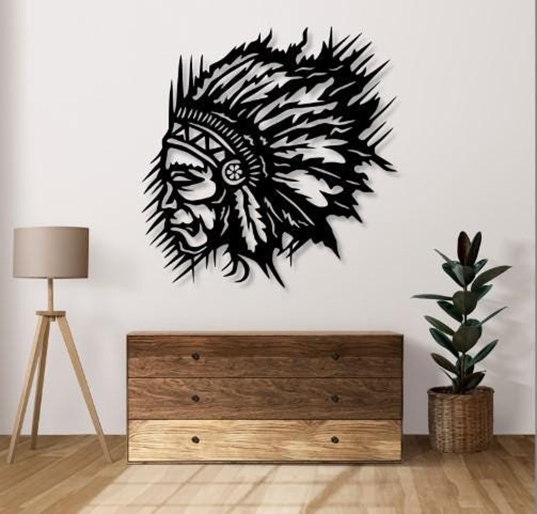 Native American Svg Dxf Png Files Wall Art Cut File Indian Indians for ...