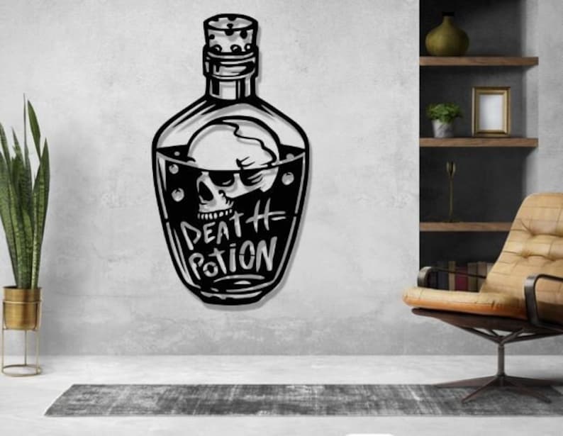 Potion Svg Dxf Png Files , Laser Cut File Death Magic Potion Bottle ...