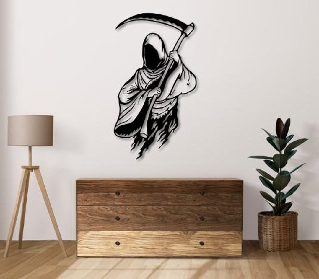 Horror Svg Dxf Png Files Grim Reaper Halloween Laser Cut File for Cnc ...