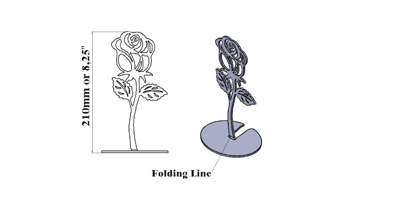 Metal Rose Stand SVG DXF Files, CNC Laser Cut Design - Etsy