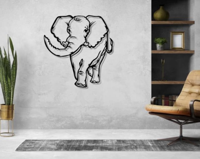 Elephant Svg Dxf Png Files Laser Cut File Elephant Wall Art Vectorel ...