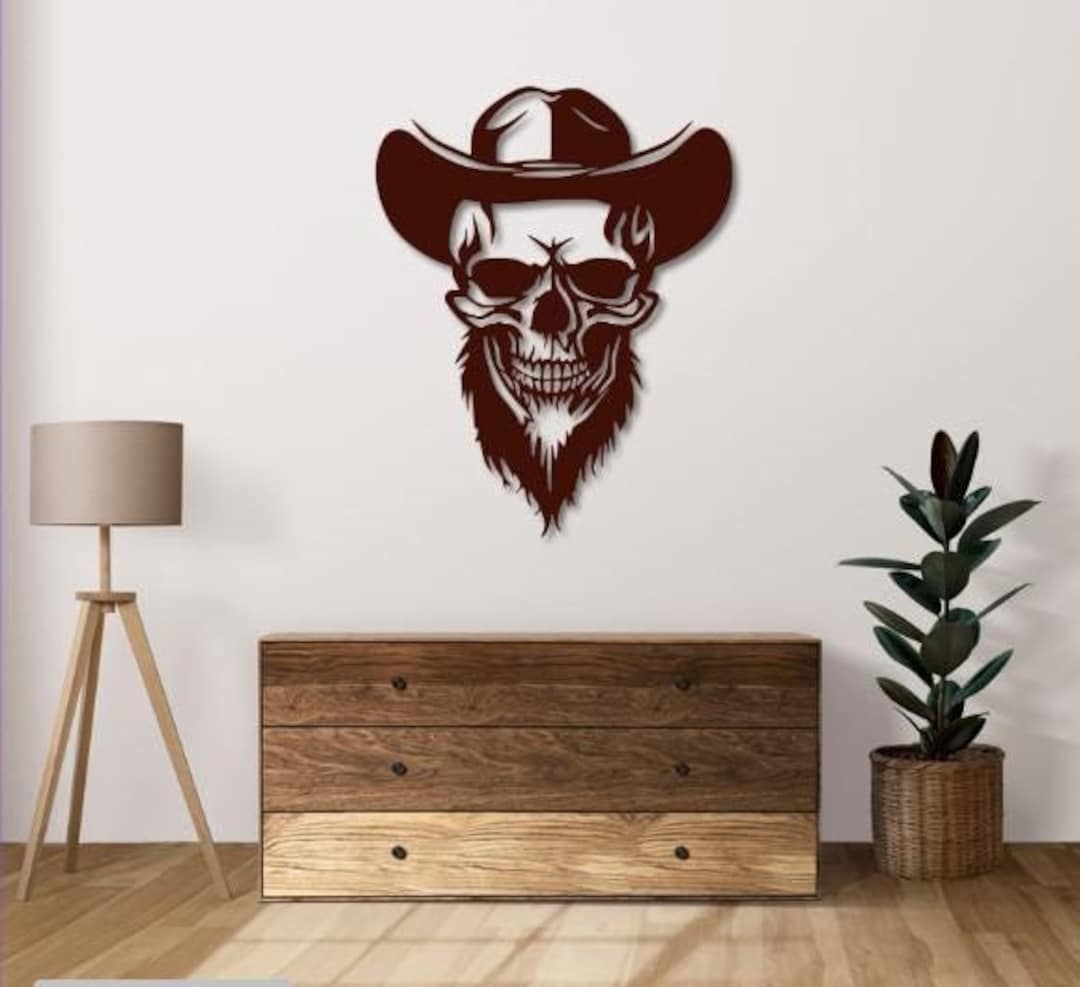 Skull Svg Dxf Files Skull Wall Art Vector Cut File for Cnc Laser Plasma ...