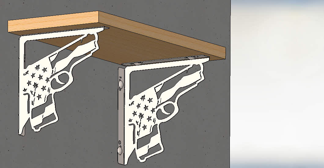 Gun Shelving Bracket Dxf Svg Files , American Flag Shelf Brackets Metal ...