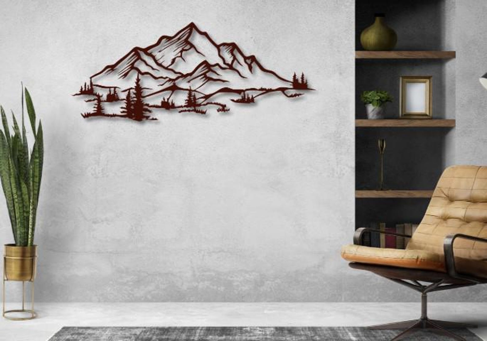 Mountain Scene Svg Dxf Png File Laser Cut for Cnc Plasma Laser Xtool ...