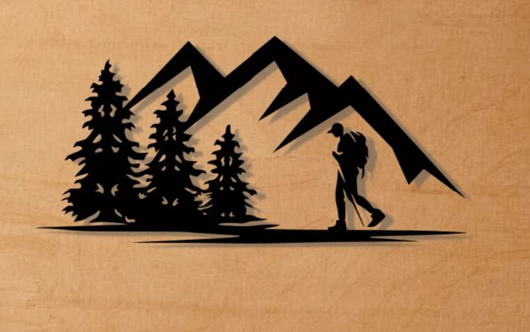 Climber Svg Dxf Png Files , Laser Cut File , Climb Nature Trees Forest ...