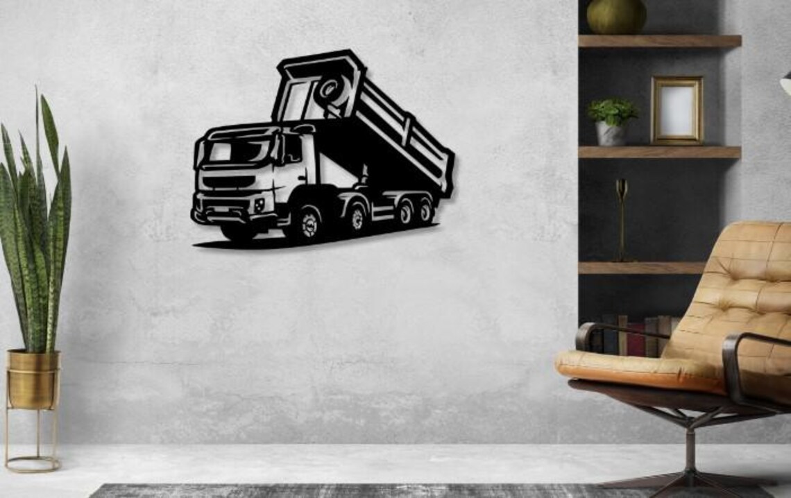 Lorry Svg Dxf Png Files Big Truck Laser Cut File Wall Art for Cnc Laser ...