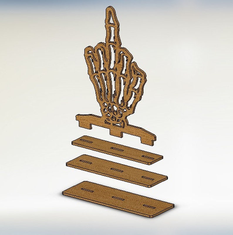 Middle Finger Svg Dxf Files Laser Cut File Skeleton Middle Finger ...