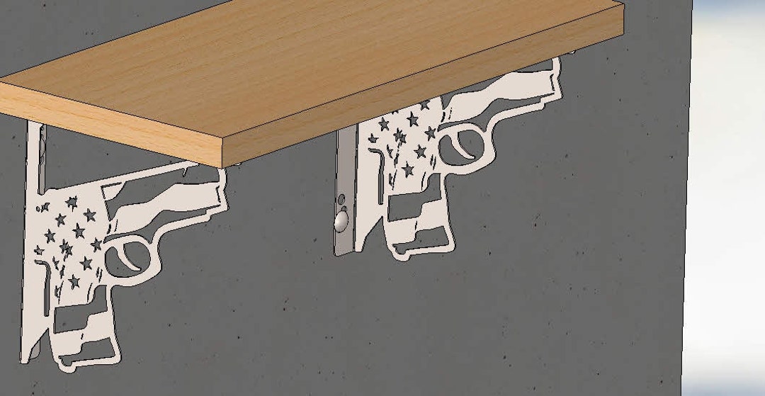 Gun Shelving Bracket Dxf Svg Files , American Flag Shelf Brackets Metal ...