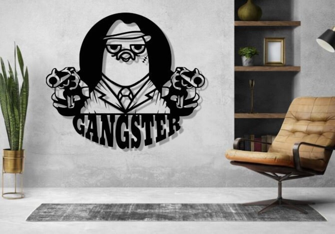 Mafia Svg Dxf Png Files Laser Cut File Gangster Gun Man Wall Art Decor ...