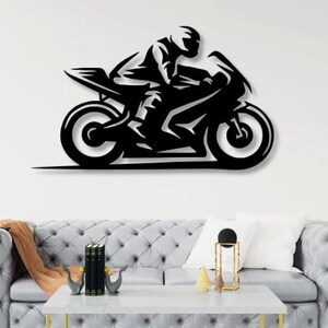 Motorcycle Svg Dxf Png Files Rider Laser Cut File Wall Art Motorcross ...