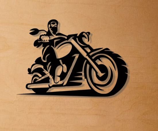 Rider Svg Dxf Files , Laser Cut Motorcycle Rider Adventurer Wall Decor ...