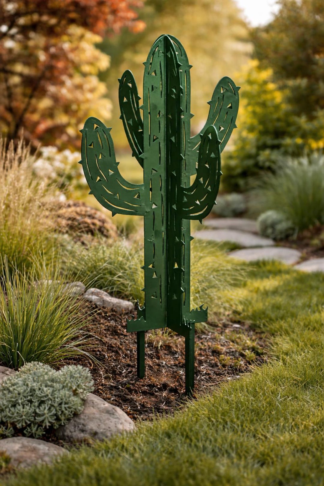 Metal Cactus Garden Stake Dxf Svg Files Cactus Statue for Cnc Laser ...
