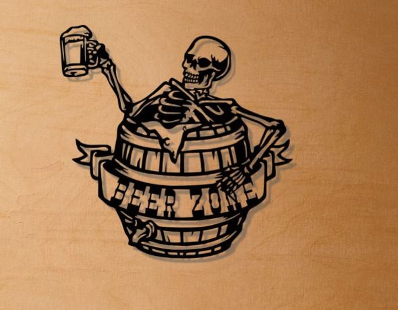 Beer Svg Dxf Png Files ,laser Cut File Beer Skeleton Drunk Dirink Glass ...