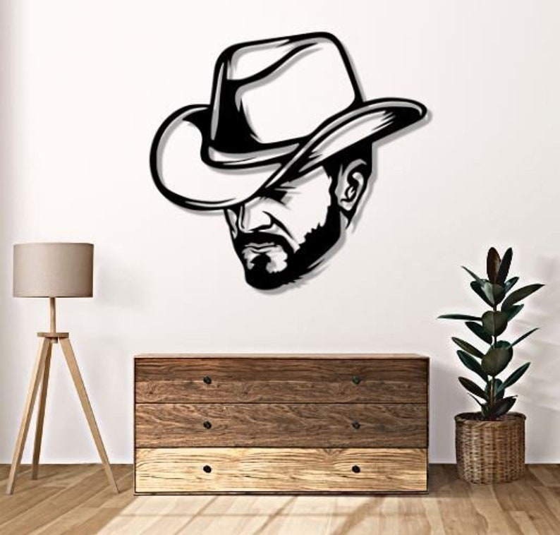 Cowboy Face SVG DXF PNG Files, Laser Cut File - Etsy