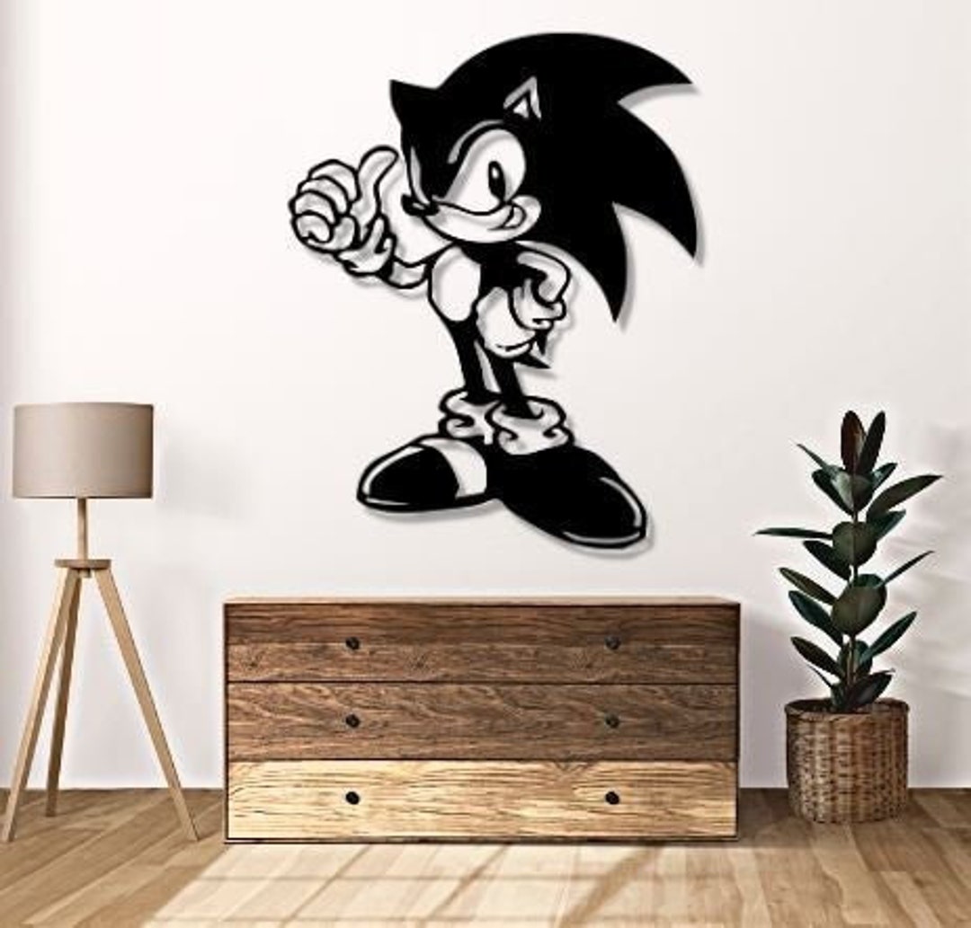 Sonic Dxf Svg Png Files , Laser Cut File , Sonic , Hedgehog , Wall Art ...