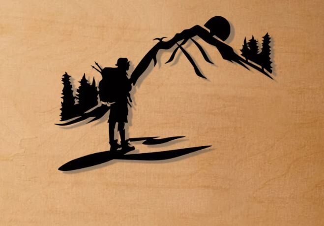 Climb Svg Dxf Png Files Laser Cut File Climber Mountain Adventure ...