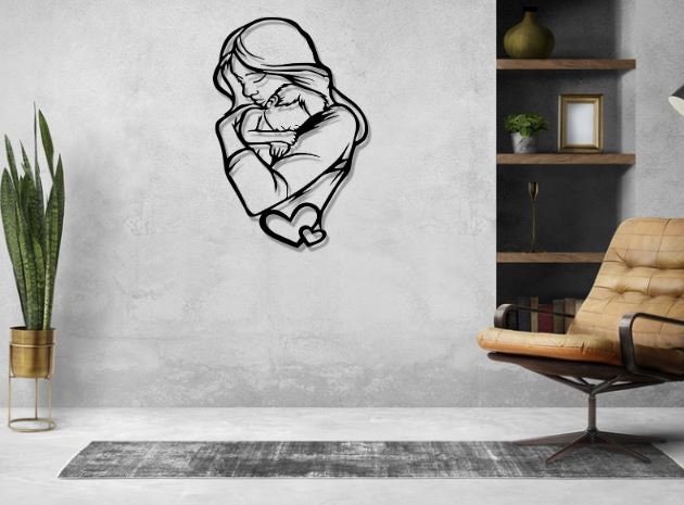 Mother Love Svg Dxf Png Files Laser Cut File Mom Child Baby Wall Art ...