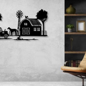 Farm Scene Svg Dxf Png Files Vector Cut File Wall Art for Cnc Laser ...