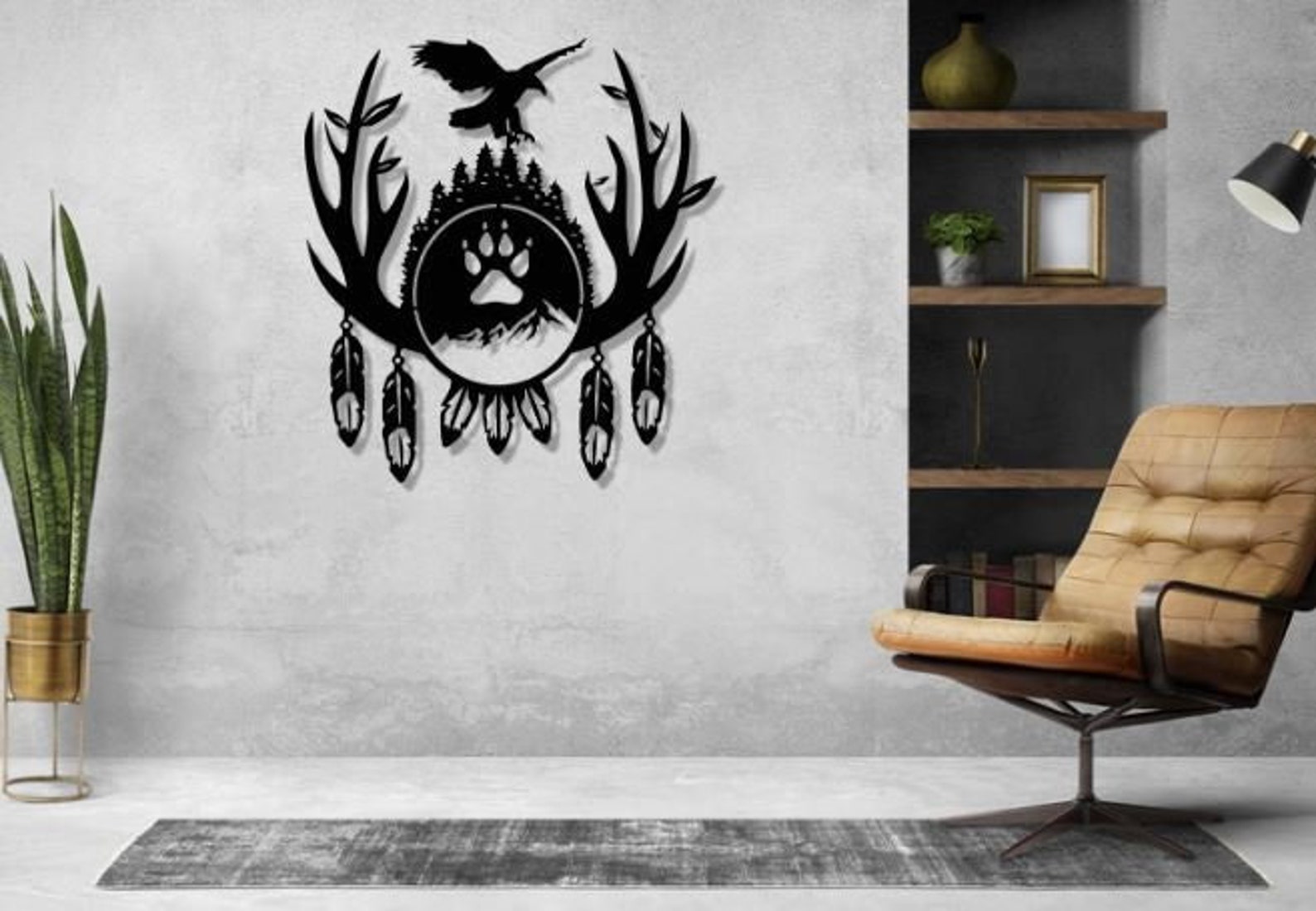 Wild Nature Svg Dxf Files , Laser Cutting Buckhorn Eagle Bear Paw Deer ...