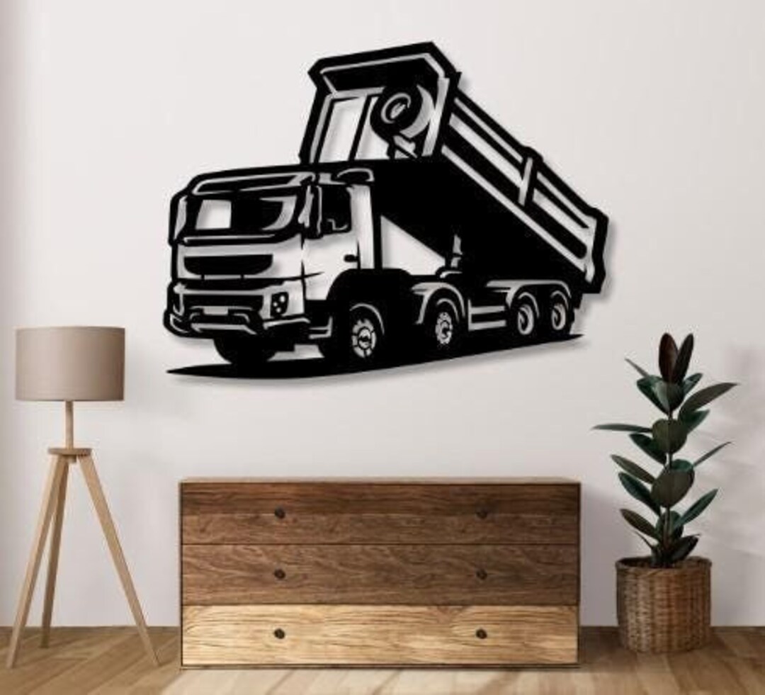 Lorry Svg Dxf Png Files Big Truck Laser Cut File Wall Art for Cnc Laser ...