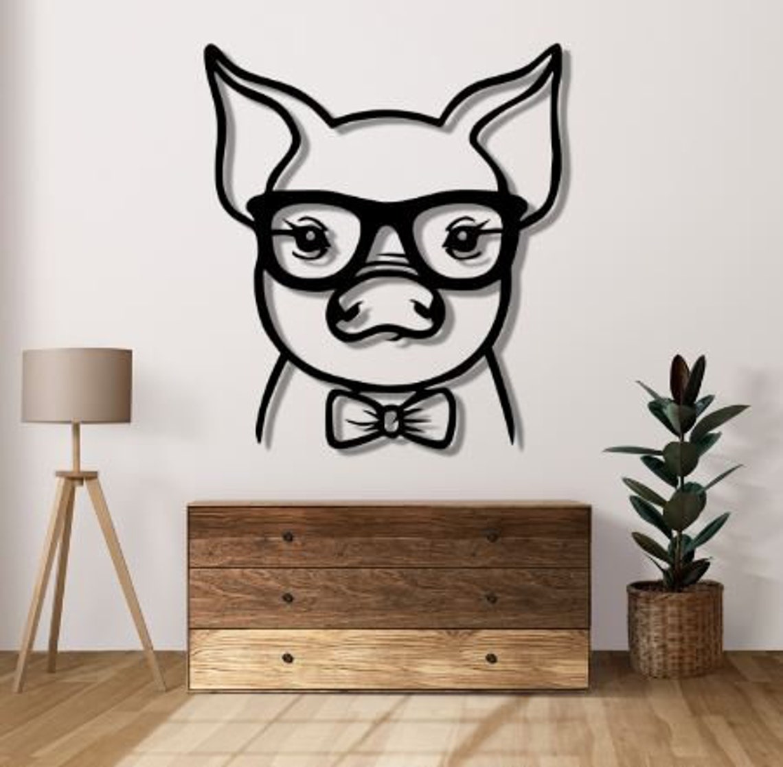 Pig Svg Dxf Png Files , Laser Cut File , Pig , Face , Wall Art Cricut ...