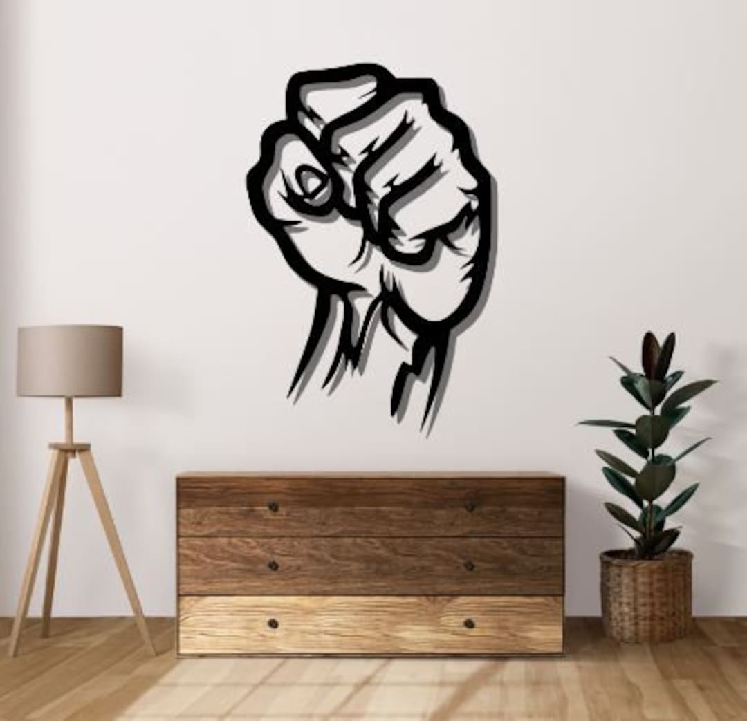 Fist Svg Dxf Files Hand Fist Laser Cut File for Cnc Laser Plasma Cricut ...