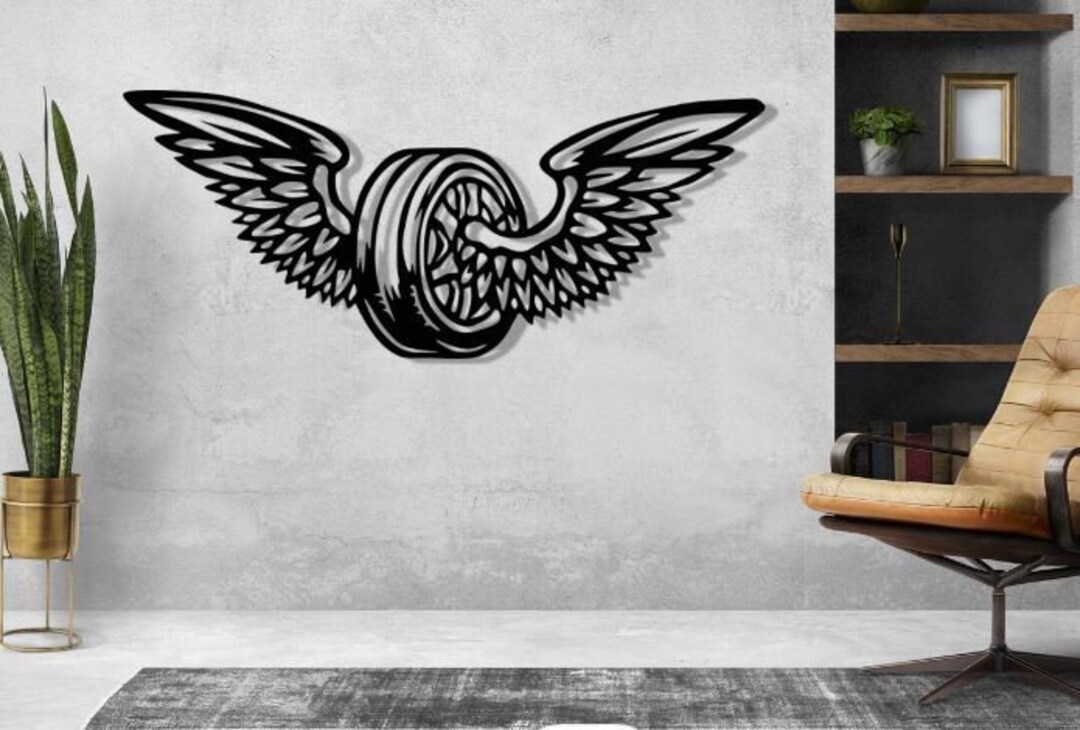Wheel Svg Dxf Files , Laser Cut File , Tire Shop Wings Wing Angel for ...