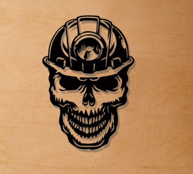 Worker Skull Svg Dxf Png Files , Laser Cut File , Hard Hat , Work Job ...