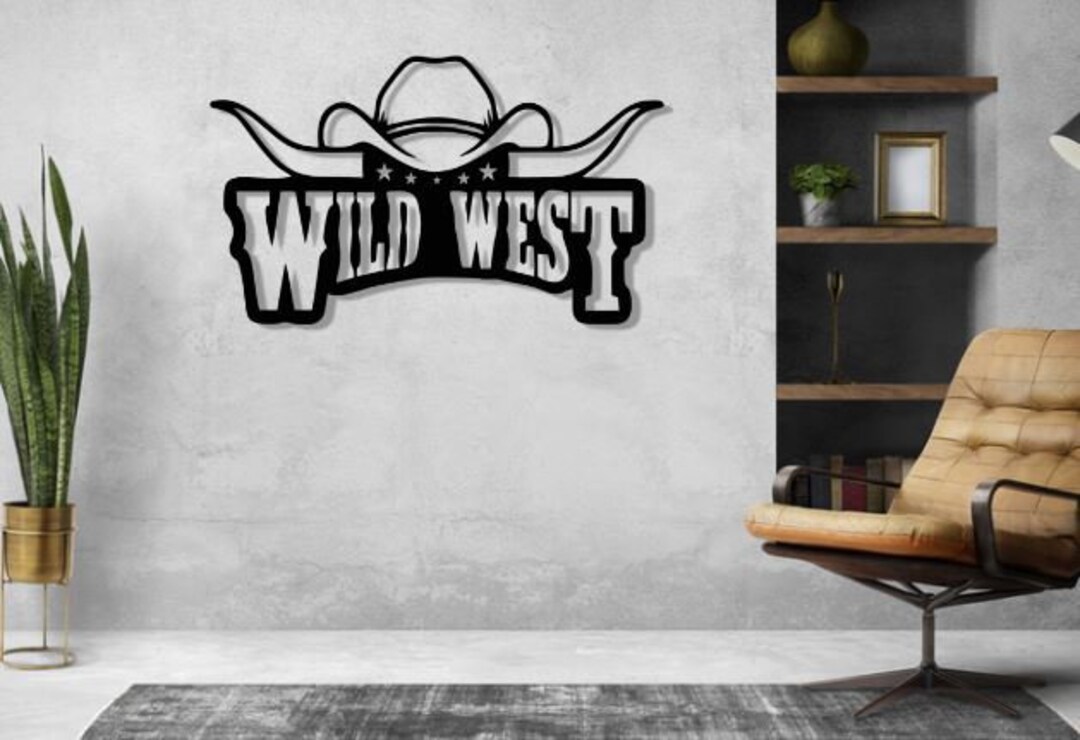 Western Svg Dxf Files Laser Cutting Cowboy Wild West Horn - Etsy