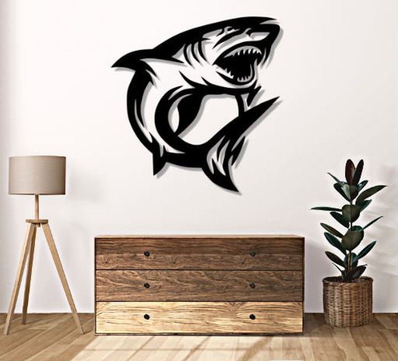 Shark Svg Dxf Png Files Laser Cut File Shark Wall Art Vinyl for Cnc ...