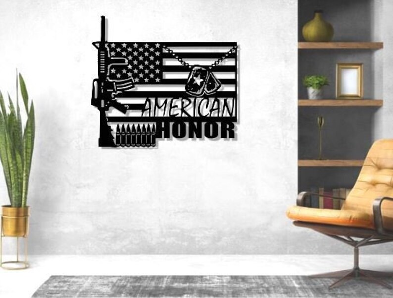 Patriotic Rifle American Flag SVG DXF, Laser Cut File - Etsy