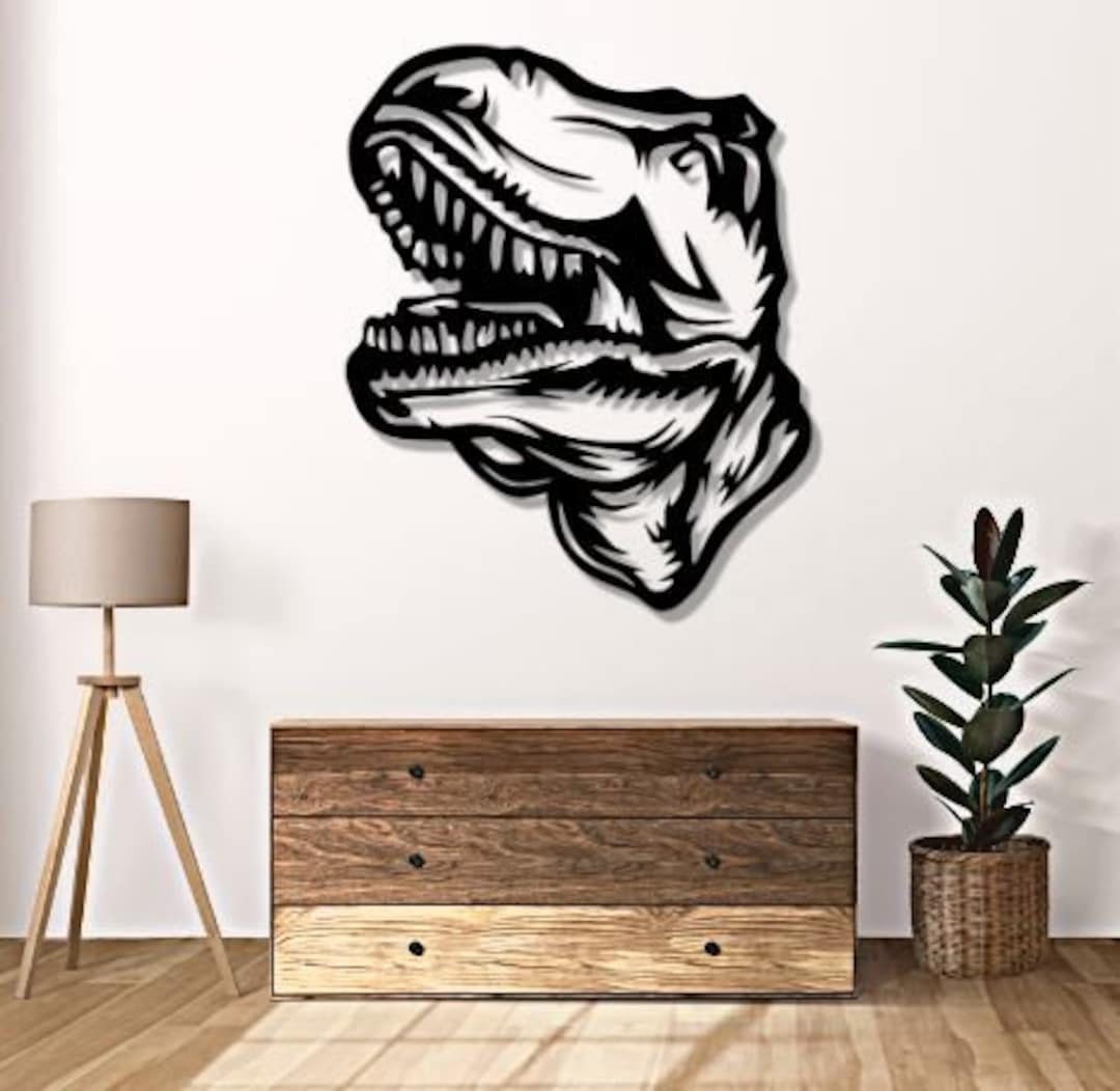 Dinosaur Svg Dxf Png Files , Laser Cut File , Trex , Dinosaurus , Wall ...