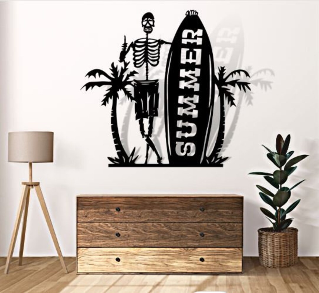 Summer Svg Dxf Files , Laser Cut File , Skeleton , Holiday , Beach Surf ...