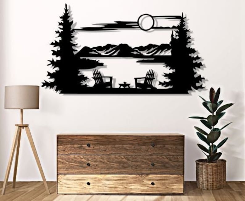 Sunset Svg Dxf Png Files , Laser Cut File , Scene , Sun , Trees ...