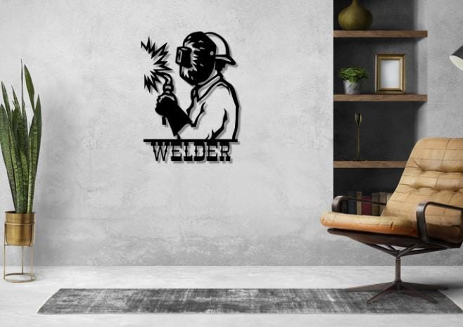 Welder Svg Dxf Files Wall Art Laser Cut File Weld Welding for Cnc Laser ...