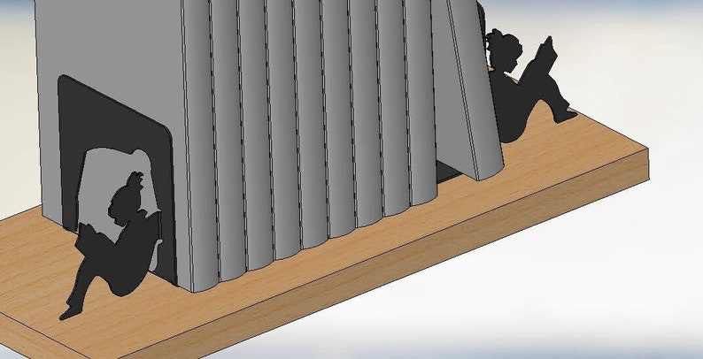 Bookend Dxf Svg Files , Sheet Metal Cut File , Cut and Hand Bend , Book ...