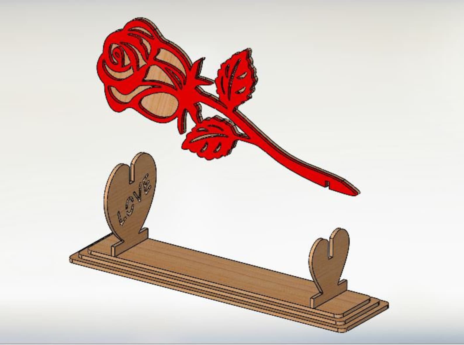 Rose Stand Svg Dxf Files Laser Cut File Rose Stand 3mm - 8 Gauge ...