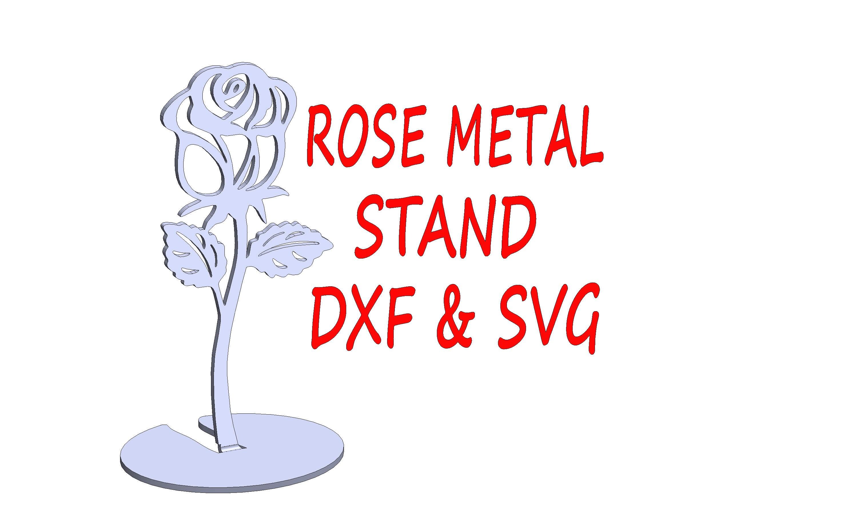Metal Rose Stand SVG DXF Files, CNC Laser Cut Design - Etsy