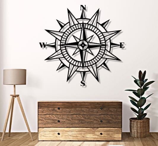 Compass Clock Svg Dxf Png Files , Laser Cut File , Compass , Vectorel ...