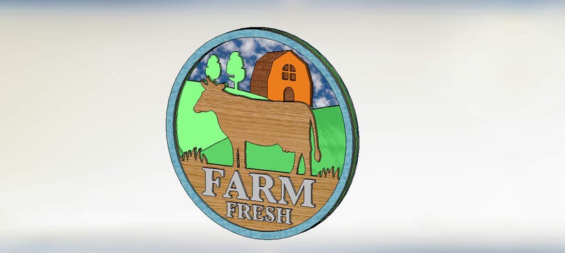 Farm Multilayer Svg Dxf Files , Laser Cut File , Plywood , Cow , Farm ...