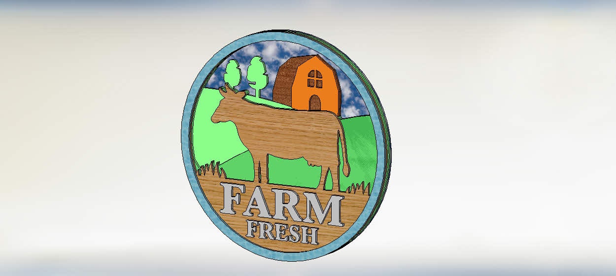 Farm Multilayer Svg Dxf Files , Laser Cut File , Plywood , Cow , Farm ...