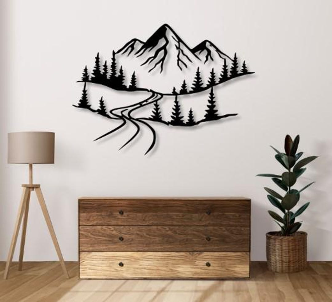 Mountain Scene Svg Dxf Png Files Mountains Nature Vector Cut File for ...