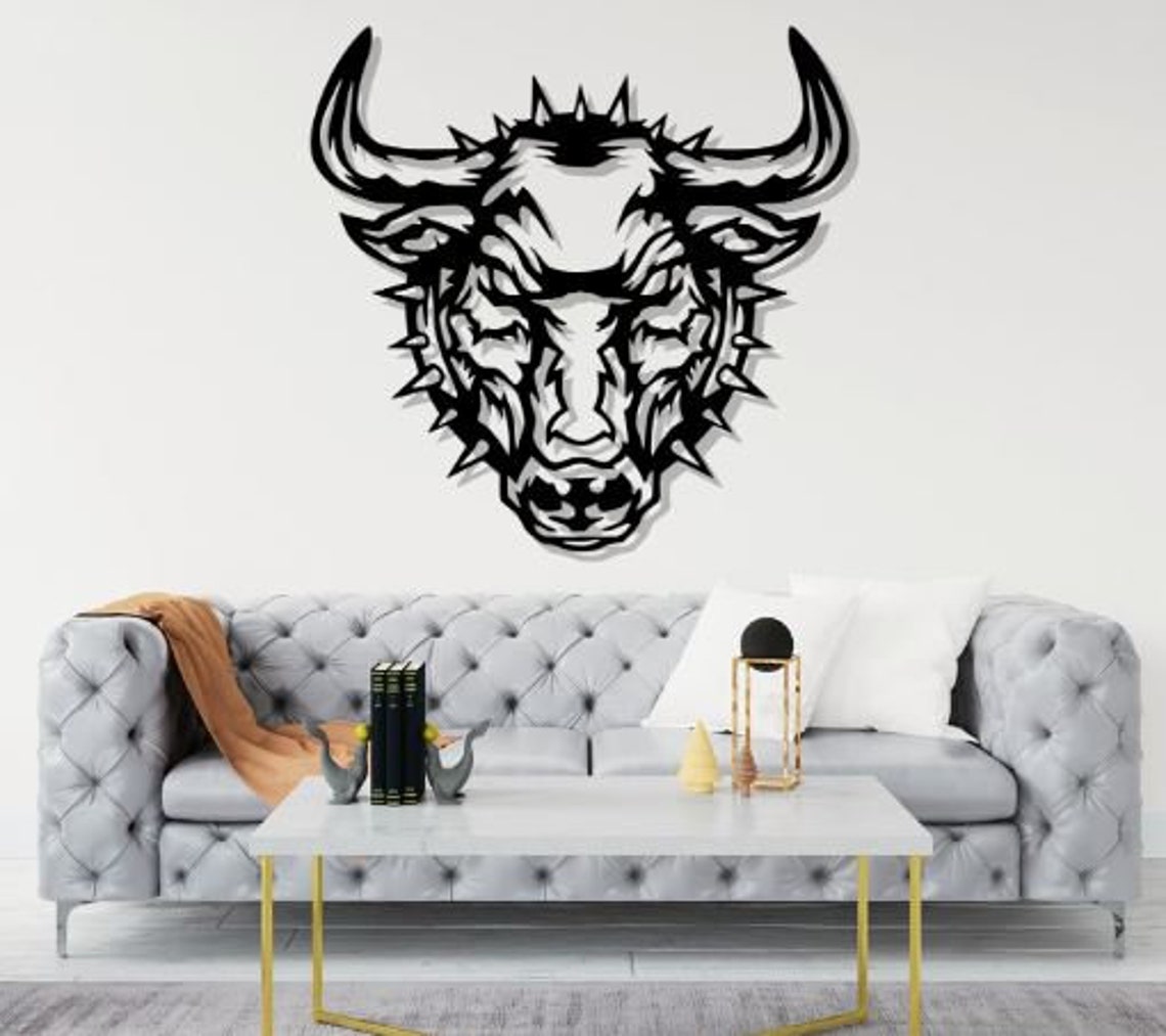 Bull Svg Dxf Files Laser Cut File Bulls Wall Art for Cnc Cutting Laser ...