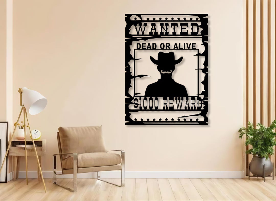 Wanted Poster SVG, Laser Cut File, Western Cowboy Design - Etsy Canada