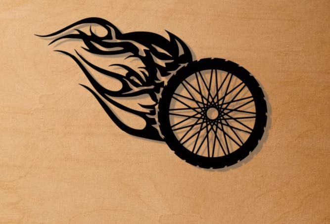 Wheel Svg Dxf Files , Laser Cut File , Motorcycle Tire Shop Fire Fast ...