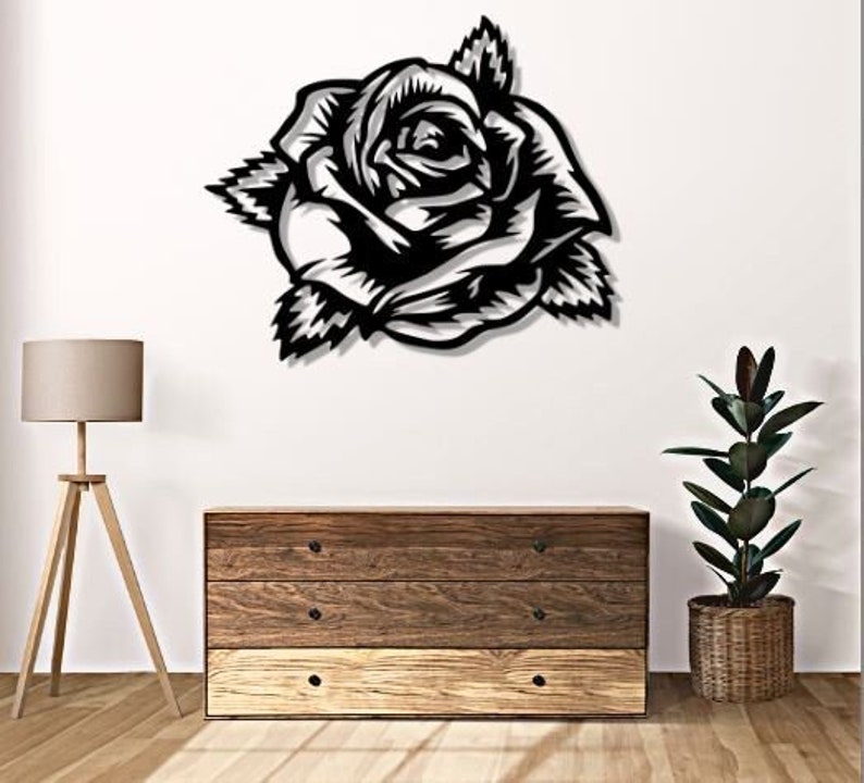 Rose Svg Dxf Png Files Laser Cut File Flower Rose Roses Wall Art ...