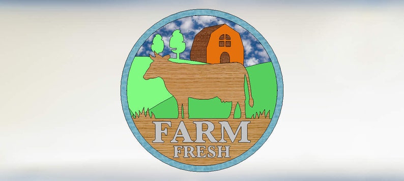 Farm Multilayer Svg Dxf Files , Laser Cut File , Plywood , Cow , Farm ...