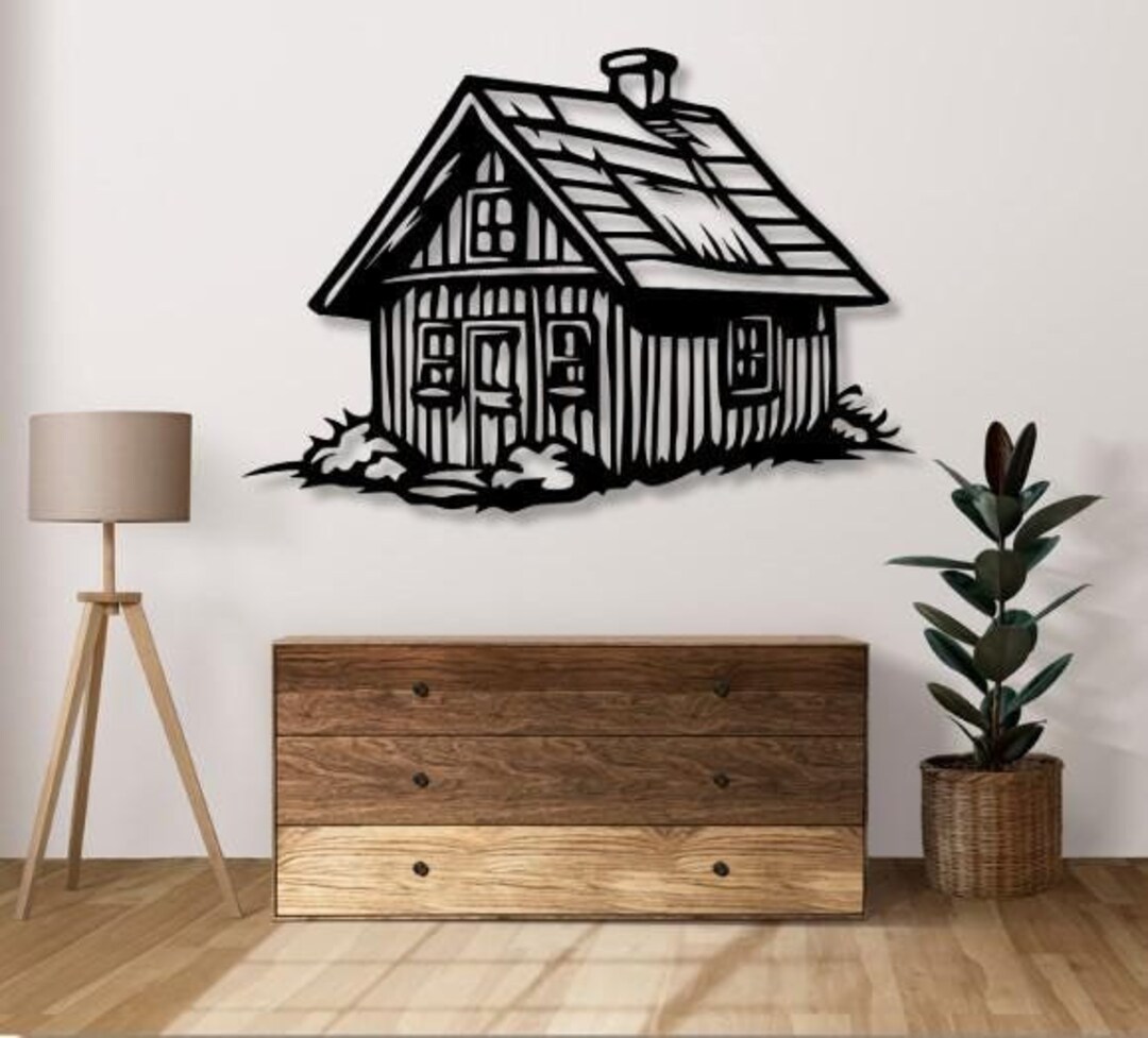 Wood House Svg Dxf Png Files Chalet Vector Cut File for Cnc Laser ...