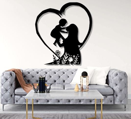 Mom Baby Svg Dxf Files , Laser Cut File , Heart , Flowers , Love ...